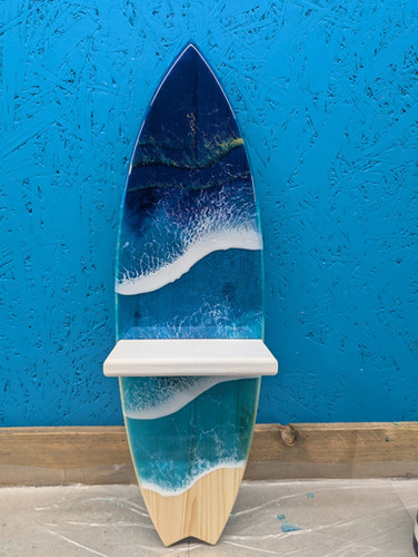 Bespoke Surfboard Shelf 60cm x 17cm | Resin 2 Art