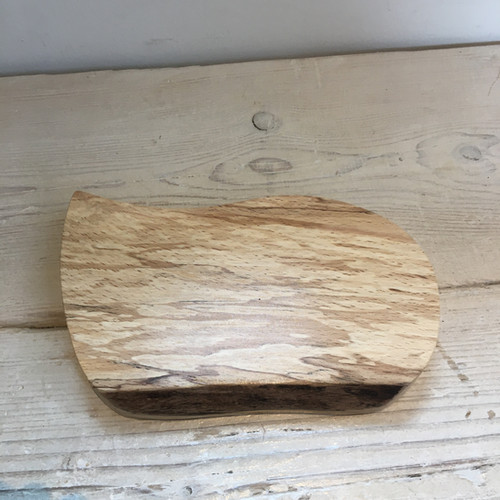 Lacquered Spalted Beech plinth with interesting shape (463) | Anyfink