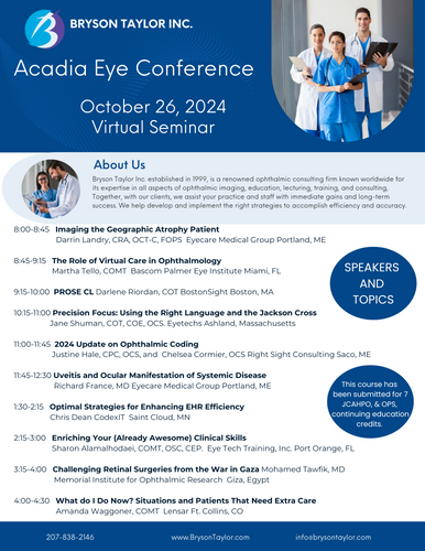 2024 Acadia Eye Conference | Bryson Taylor