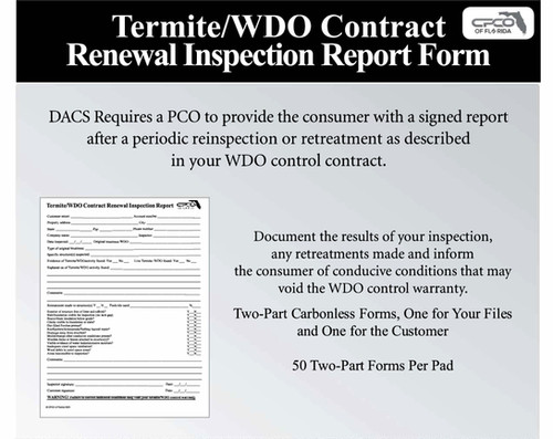 Termite/WDO Contract Renewal Inspection Form | website