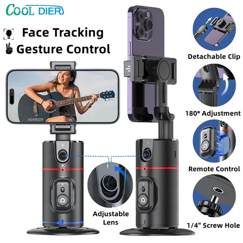 New 360 Rotation AI Automatic Tracking Gimbal Tiktok Stabilizer Remote ...