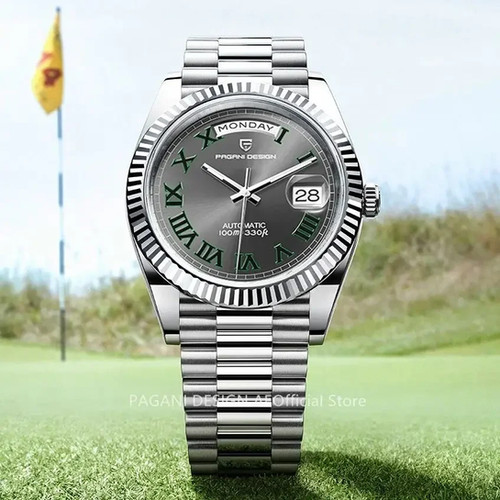 PAGANI DESIGN 2024 NH36A Mens Stainless Steel Luxury Automatic Watch w/ Calendar | United Trends