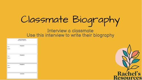 Classmate Biography | Rachel S Resources