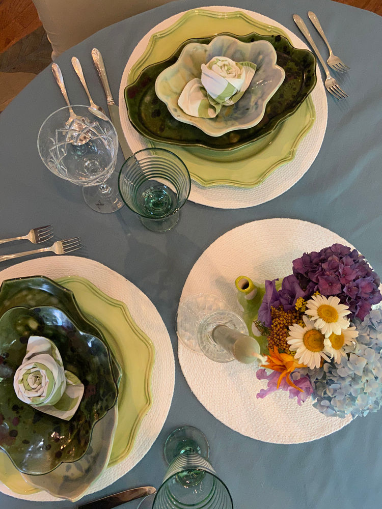 Green, Green Table Setting