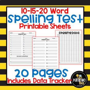 Spelling Test Printable Sheets and Data Tracker | EdTech Academy ...
