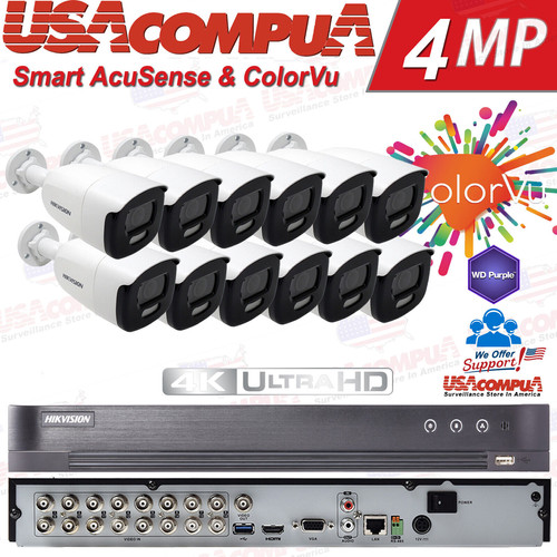 HIKVISION SMART SECURITY SYSTEM KIT 4K CAMERAS 5MP COLORVU ACUSENSE W ...