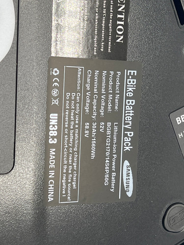 52v 30ah Triangle Frame Battery | Johnny Nerd Out