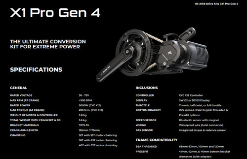 CYC X1 Pro Gen 4 Mid Drive Motor 5000w 48-72v | Johnny Nerd Out