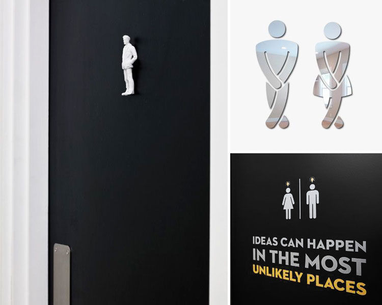 inspirations | unique bathroom signage
