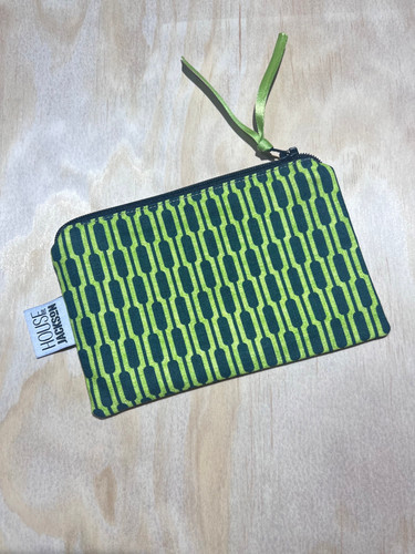 Mini Zip pouch -green geo print | House of Jackson