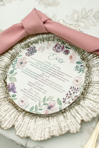 8" round menu with watercolor border | j-char-designs