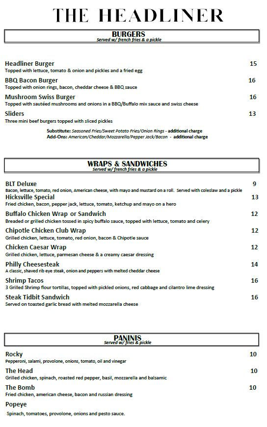 FOOD | theheadlinerbar