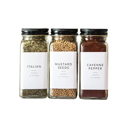 Minimalist White Spice Labels | DLUX Design & Co.