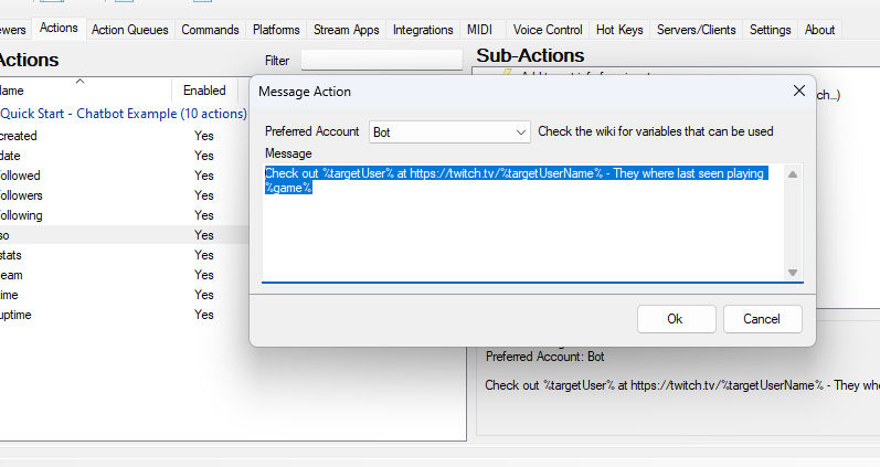Streamer Bot Command Variables Zn Gaming Media