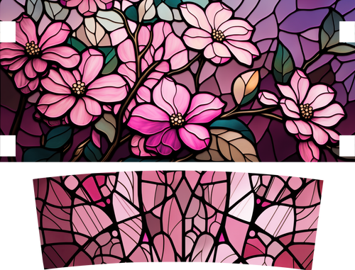 Red and Pink Stained Glass - 40oz Sublimation Transfer | She's A Crafty One
