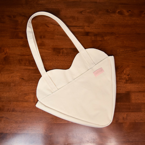 Heart-Shaped Tote Bag Fully Lined with Front, Back & Inside Pockets ...