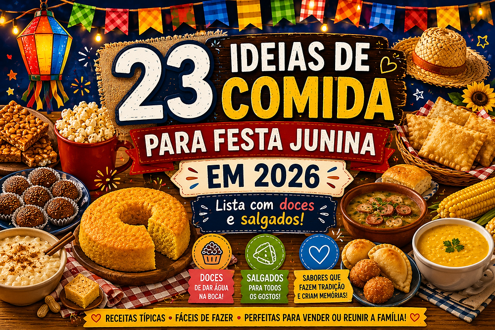 23 ideias de comida para Festa Junina em 2026 [Lista com doces e salgados]
