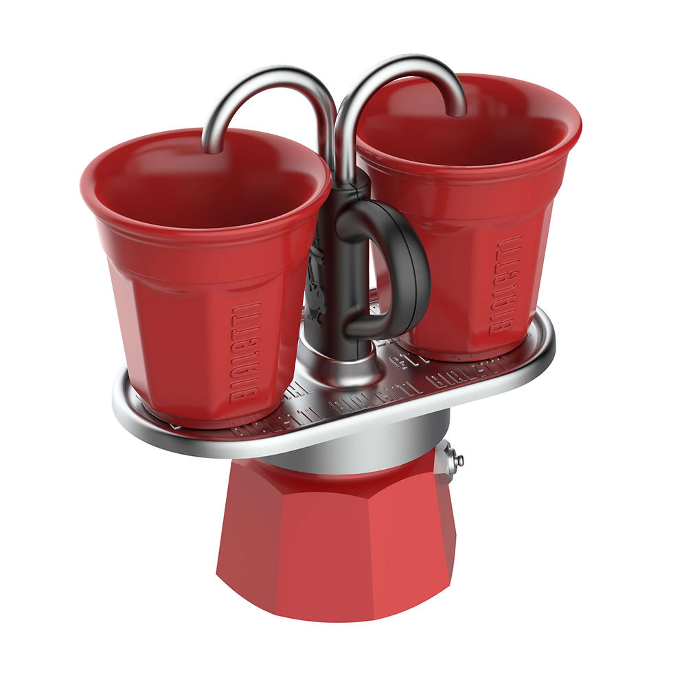 Bialetti Mini Express & 2pcs Espresso Cups - Simply Red | barista