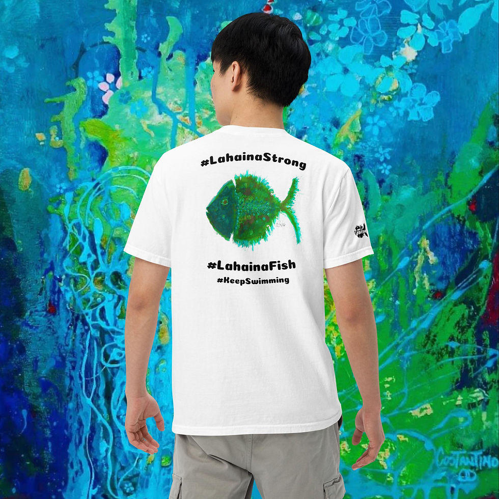 Lahaina Strong Lahaina Fish - White T-Shirt with Green Front Street ...