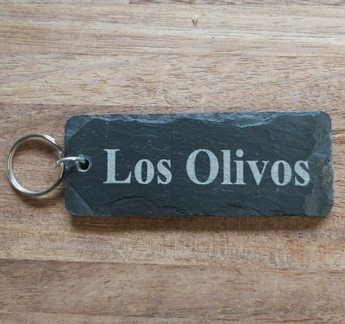 Slate key fob Laser etched | Cornwall Laser Cut