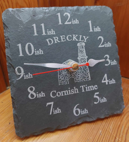 Cornwall Dreckly slate clock free standing mantelpiece clock | Cornwall ...