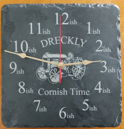 Cornwall clock Dreckly time - Tractor design | Cornwall Laser Cut
