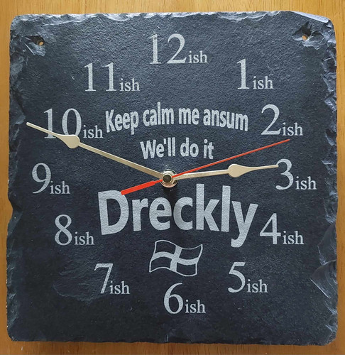 Cornwall clock dreckly slate etched "Keep Calm Me Ansum" - Flag ...