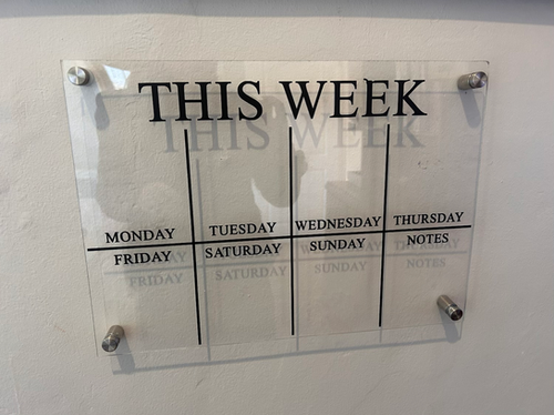 Perspex weekly planner | PaperClip