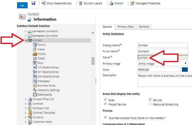 Find an entity's logical name - Dynamics 365 CRM