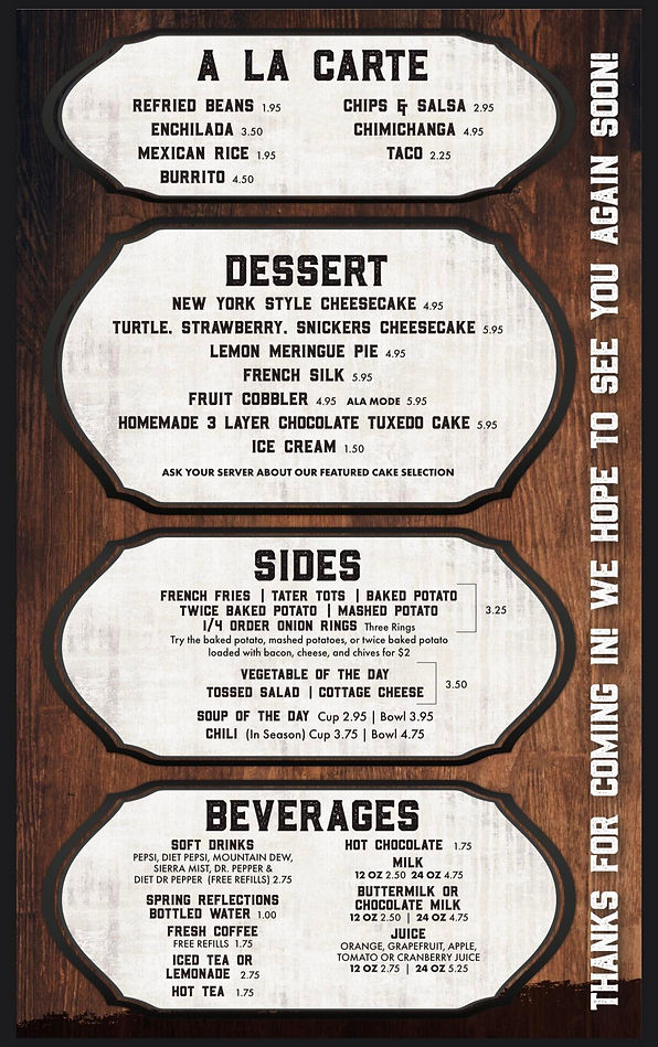 Menu | Chances 'R' LOZ