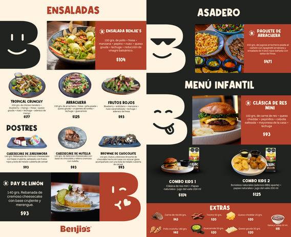 Menú Benjie's Revolución | Grupo Benjie's