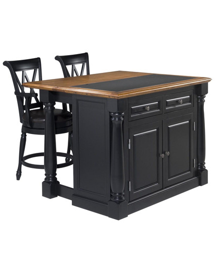 Monarch - Wood Kitchen Island in Black | Brett Interiors