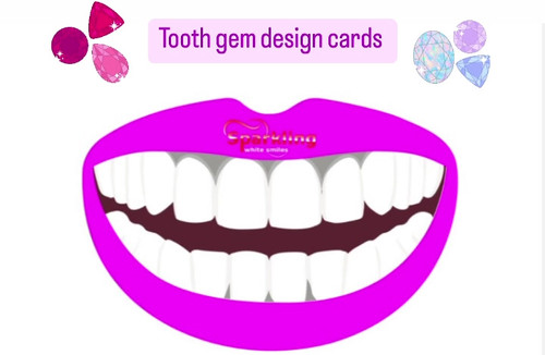 Tooth gem design cards pack of 20 5x7 size | Sparklingwhitesmiles