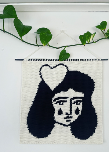 Sad Girl Crochet Tapestry Pattern | Lakza Crochet
