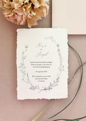 Trouwkaart Norah en Joseph Lines | Ivy Design