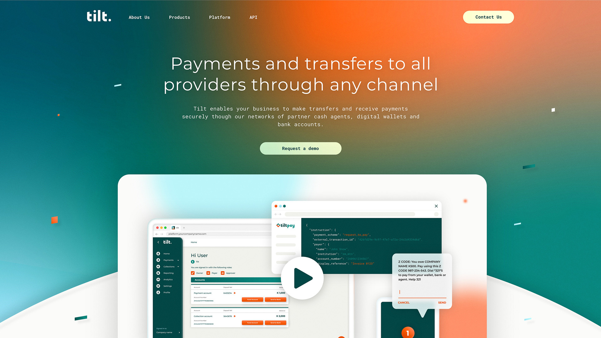 Tilt - Payments & Transfers to All Providers through Any Channel