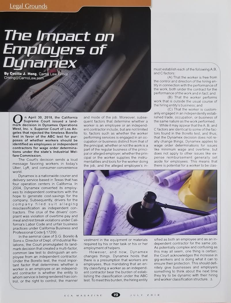 The Impact on Employers of Dynamex