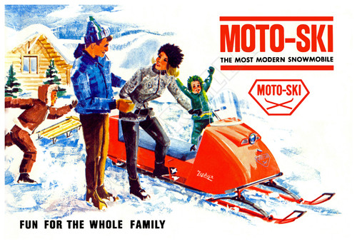 Moto-Ski Snowmobile - Vintage 1966 Advertising Poster | Posterzilla Posters