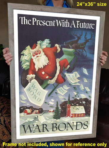 Santa Claus Christmas War Bonds - 1942 WWII Vintage Poster ...