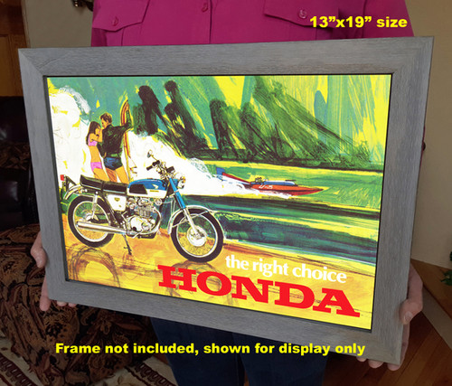 Honda CB350 1968 Motorcycle - Vintage Advertising Poster | Posterzilla ...