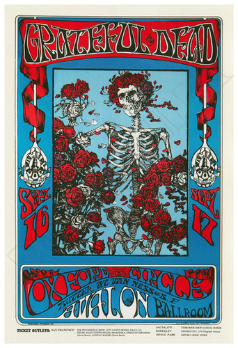Grateful Dead 1966 Avalon Ballroom Concert - Classic Skull & Roses ...