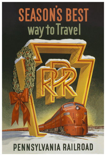 1955 Pennsylvania Railroad Seasons Best Vintage Advertising Poster ...