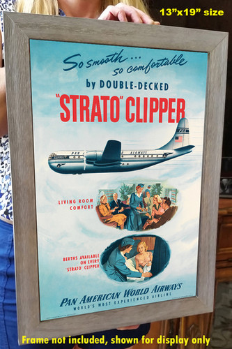 Pan Am Strato Clipper 1940s Vintage-Style Advertising Poster ...