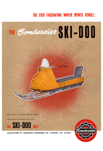 Ski-Doo Snowmobile - Winter Sports Vehicle 1964 Vintage Advertising ...