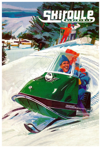 1968 Skiroule Snowmobile - Vintage Advertising Poster | Posterzilla Posters