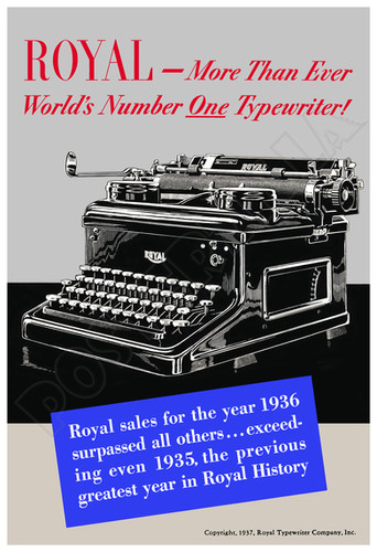 Royal Typewriters 1937 Beautiful Vintage Poster | Posterzilla Posters