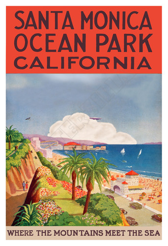 Santa Monica - Ocean Park Pier, Early 1930's Beautiful Vintage Art Deco ...