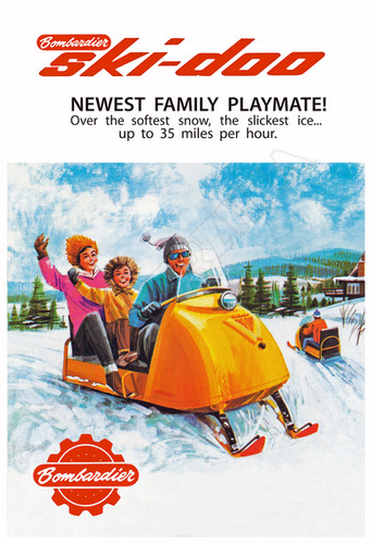 Ski-Doo Snowmobile - Vintage 1965 Advertising Poster | Posterzilla Posters