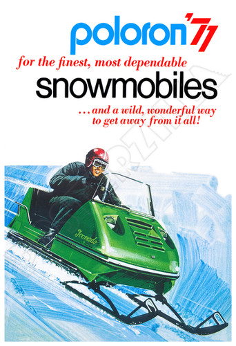 Poloron 1971 Tornado Snowmobile - Vintage Advertising Poster ...