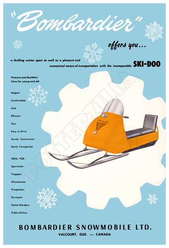 1960 Ski-Doo Snowmobile - Vintage Advertising Poster | Posterzilla Posters